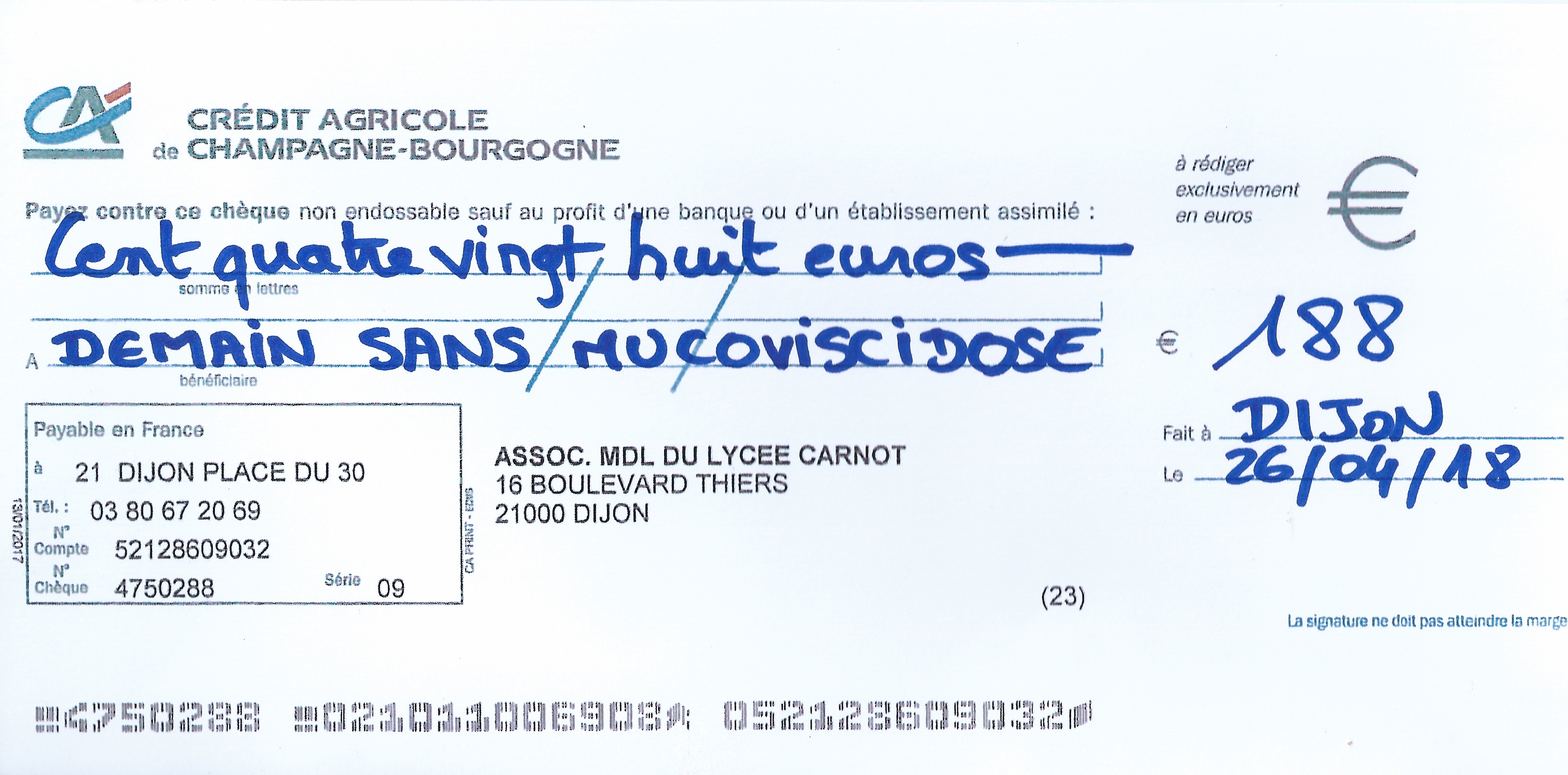 Merci pour l’investissement des élèves et du personnel du lycée